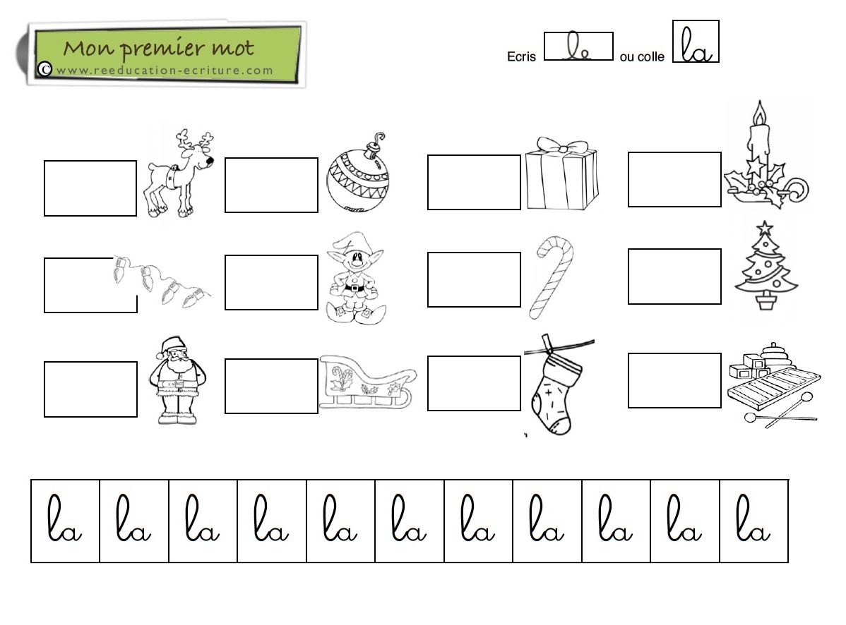 fichier écriture maternelle NOEL