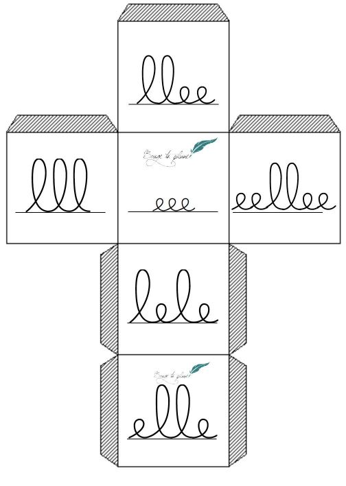 Formes de base de l'écriture boucle étrécie : jeu de dés pour s ...