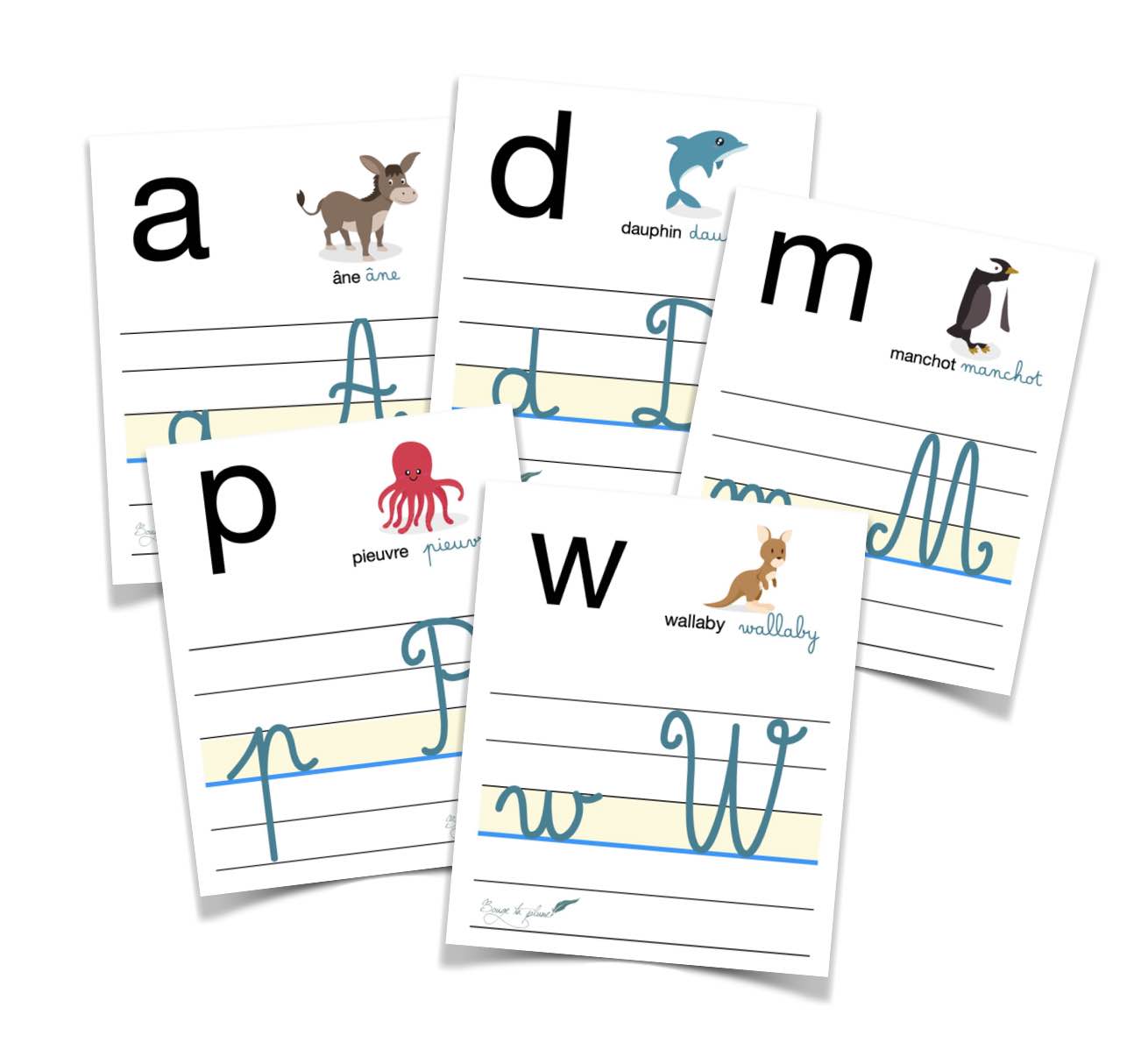 Alphabet Mural en écriture cursive pour la classe